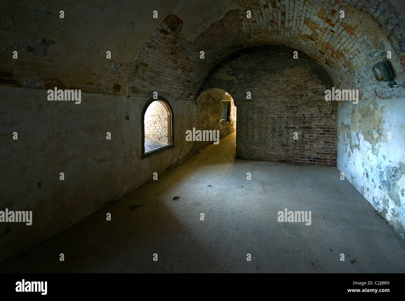 The interior of Upnor Castle. Photograph by Gordon Scammell Stock Photo ...