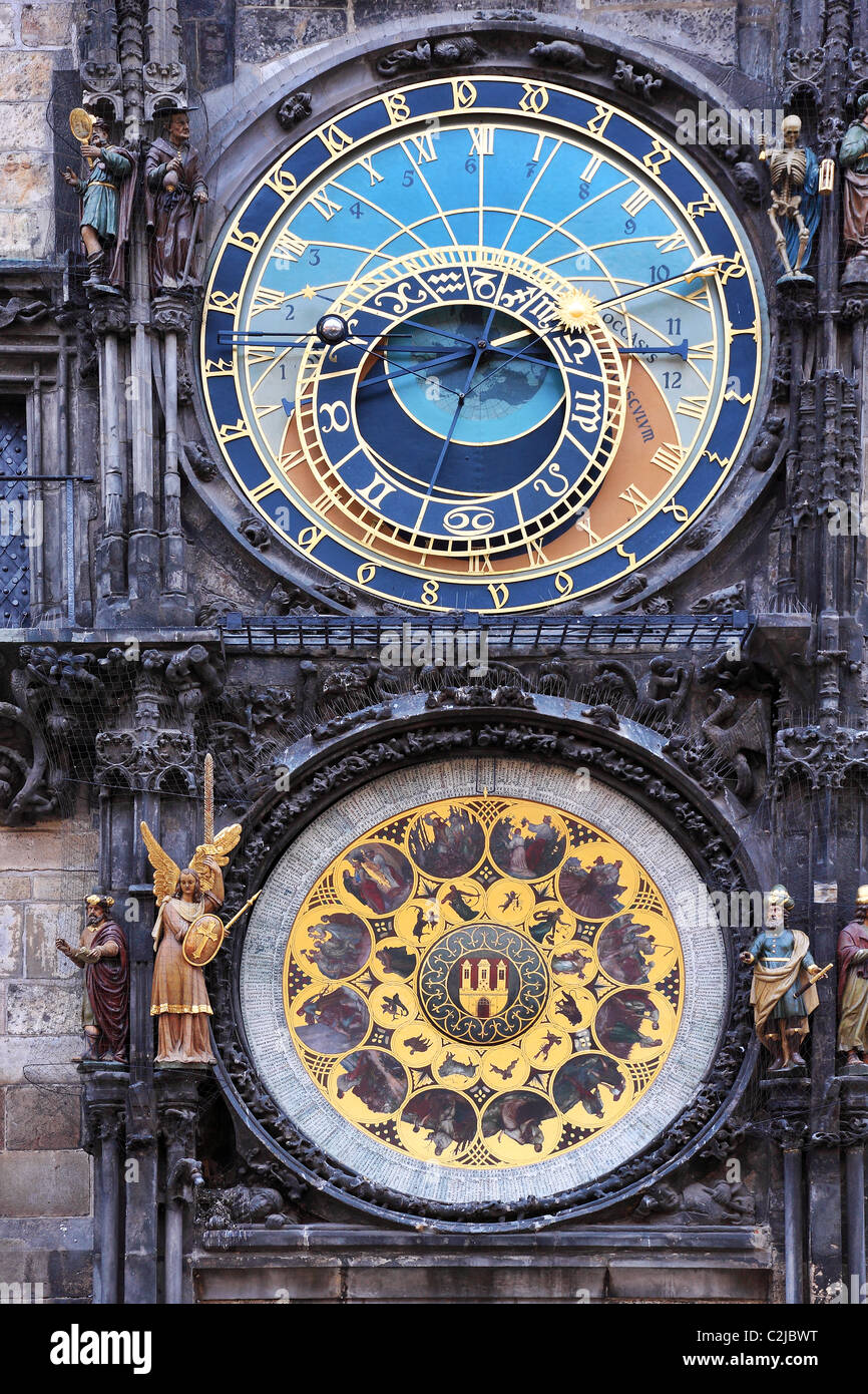 Prague – old astronomical horoscope clock Stock Photo - Alamy