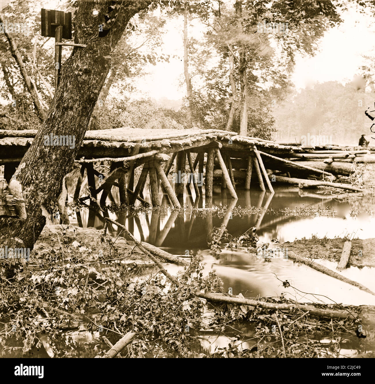 Military bridge across the Chickahominy Stock Photo - Alamy