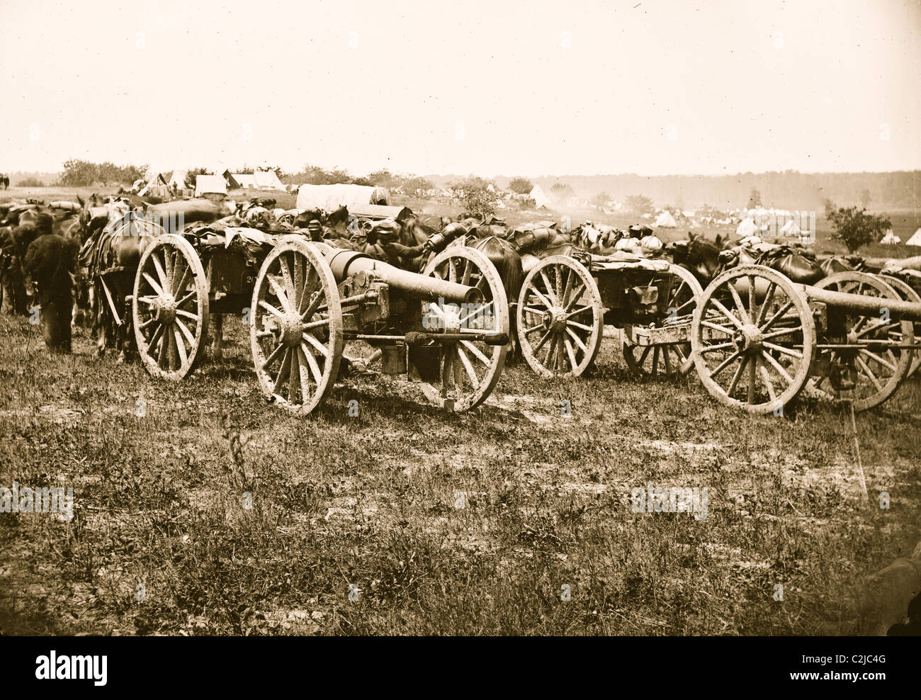 20-pdr. Parrott rifled guns of the 1st New York Battery Stock Photo - Alamy