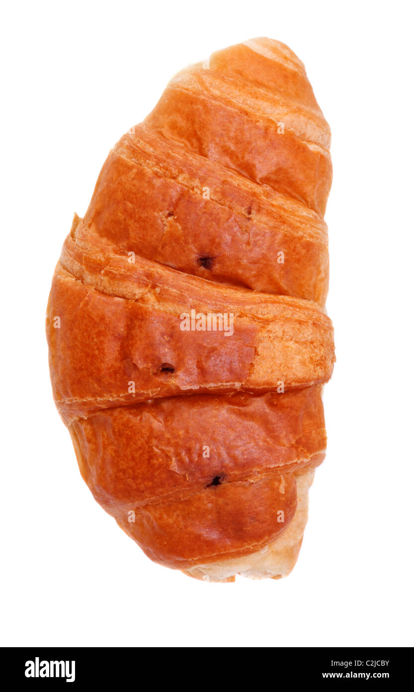 single fresh croissant isolated on white background Stock Photo - Alamy