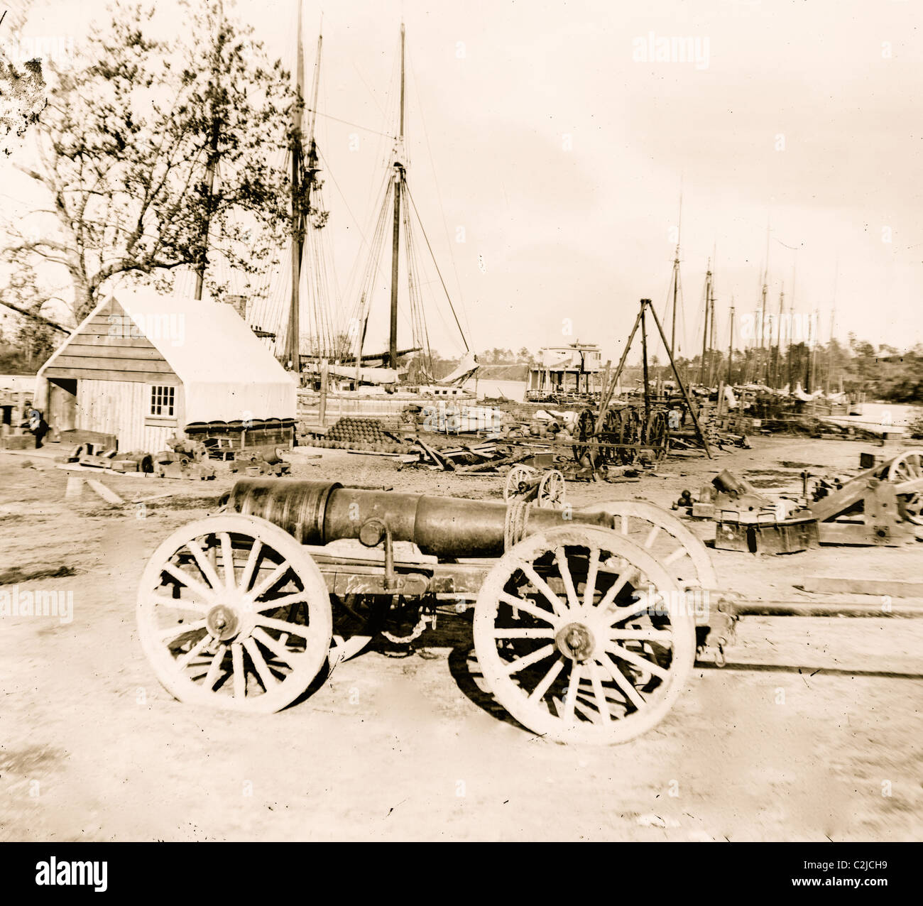 Appomattox River, Virginia. Park of artillery Stock Photo - Alamy