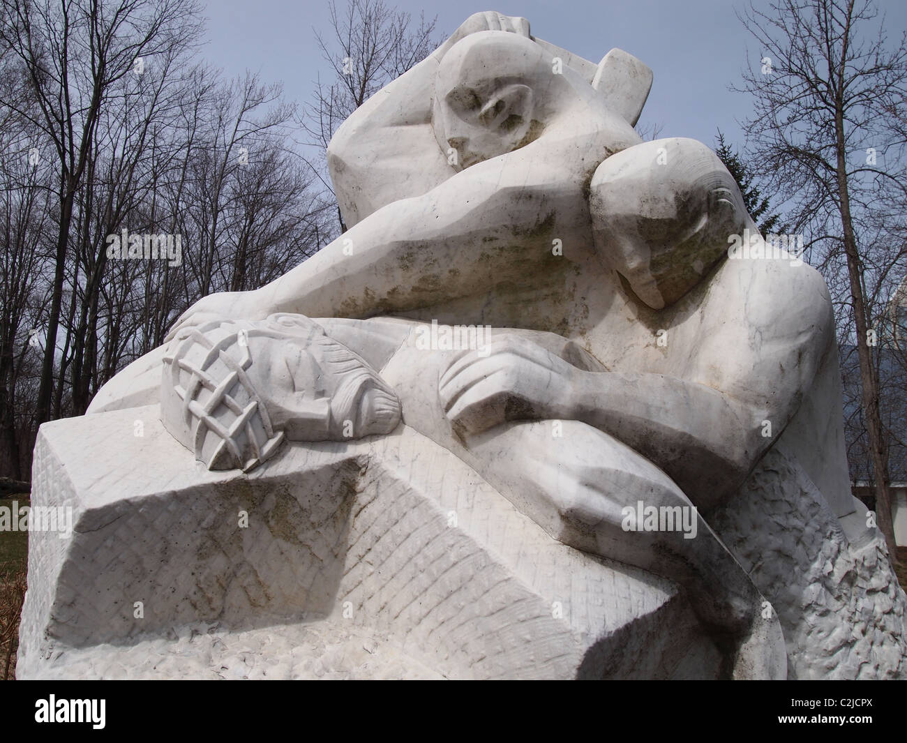 Stations of the Cross marble statuary along the Rosary Walk at the ...