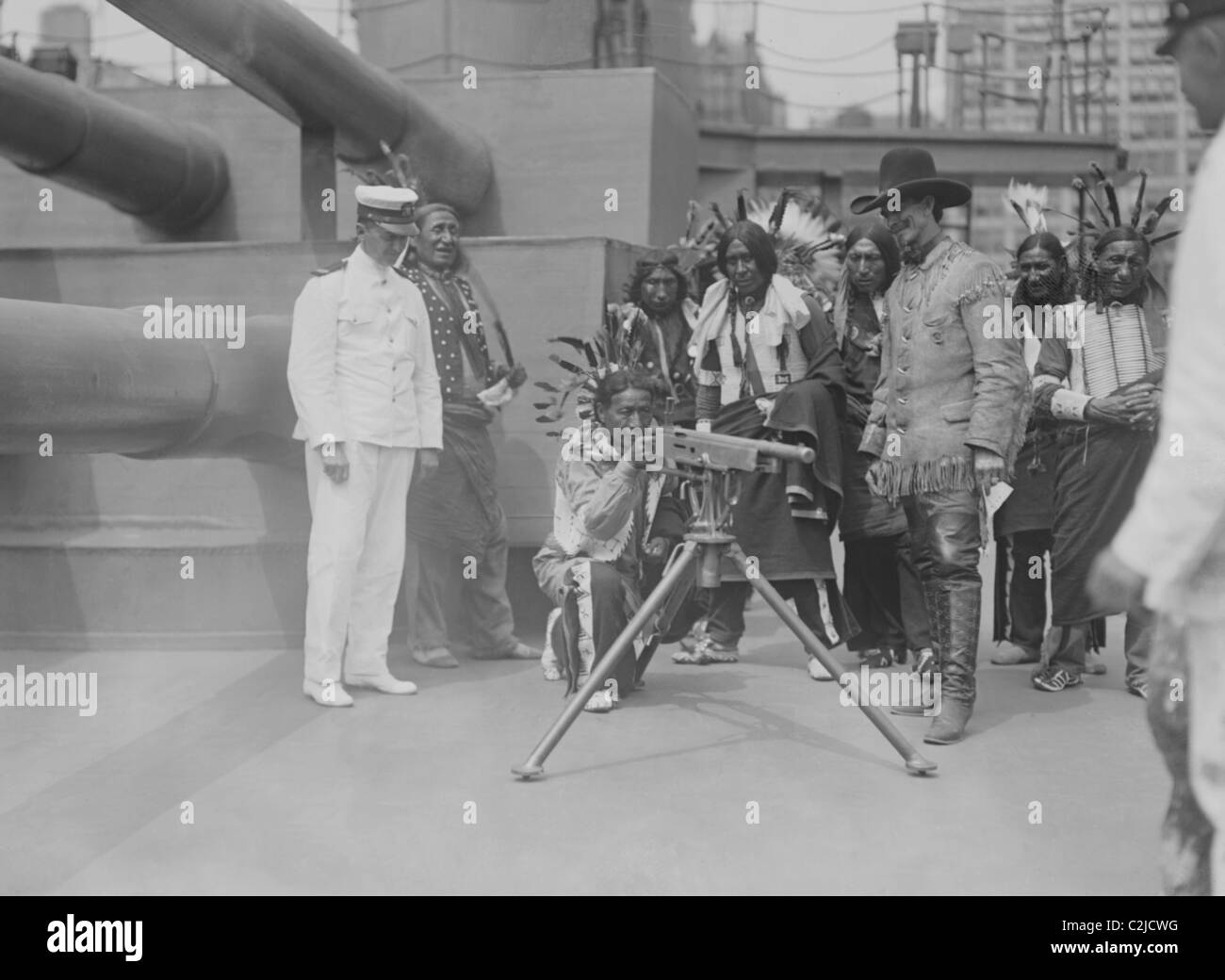Native Americans in a Manhattan Recruitment Stunt Stock Photo - Alamy