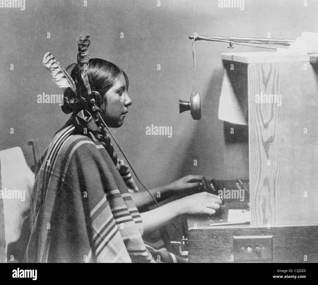 Native American Switchboard Operator Stock Photo - Alamy