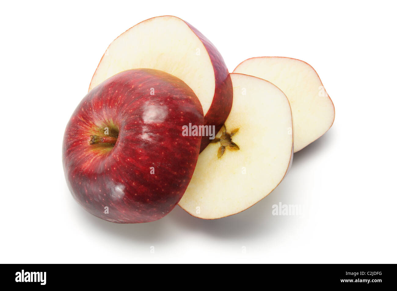 Sliced Red Apple Stock Photo - Alamy