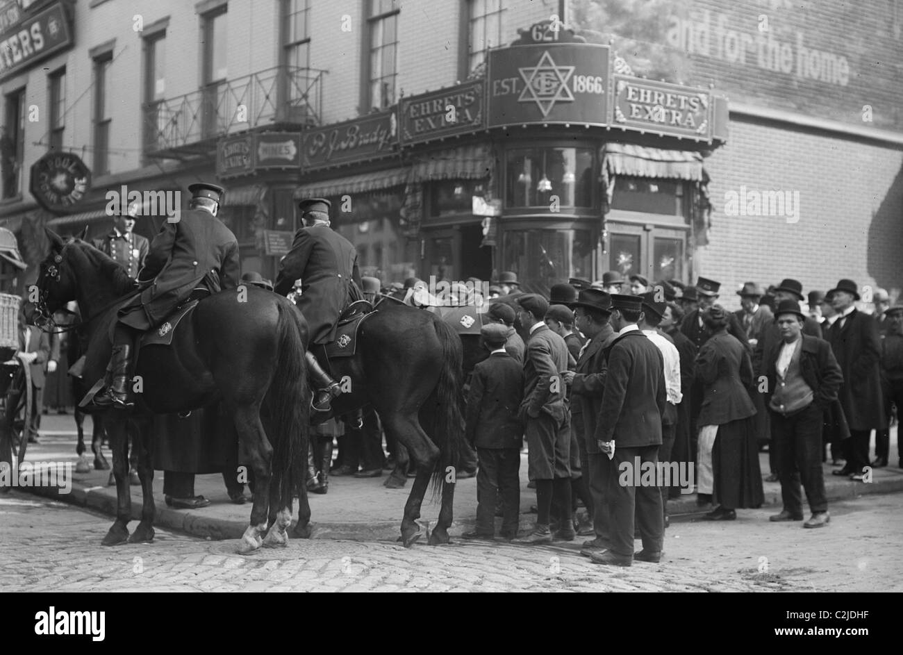 Mounted Police attempt to control Labor riots in NYC Stock Photo - Alamy
