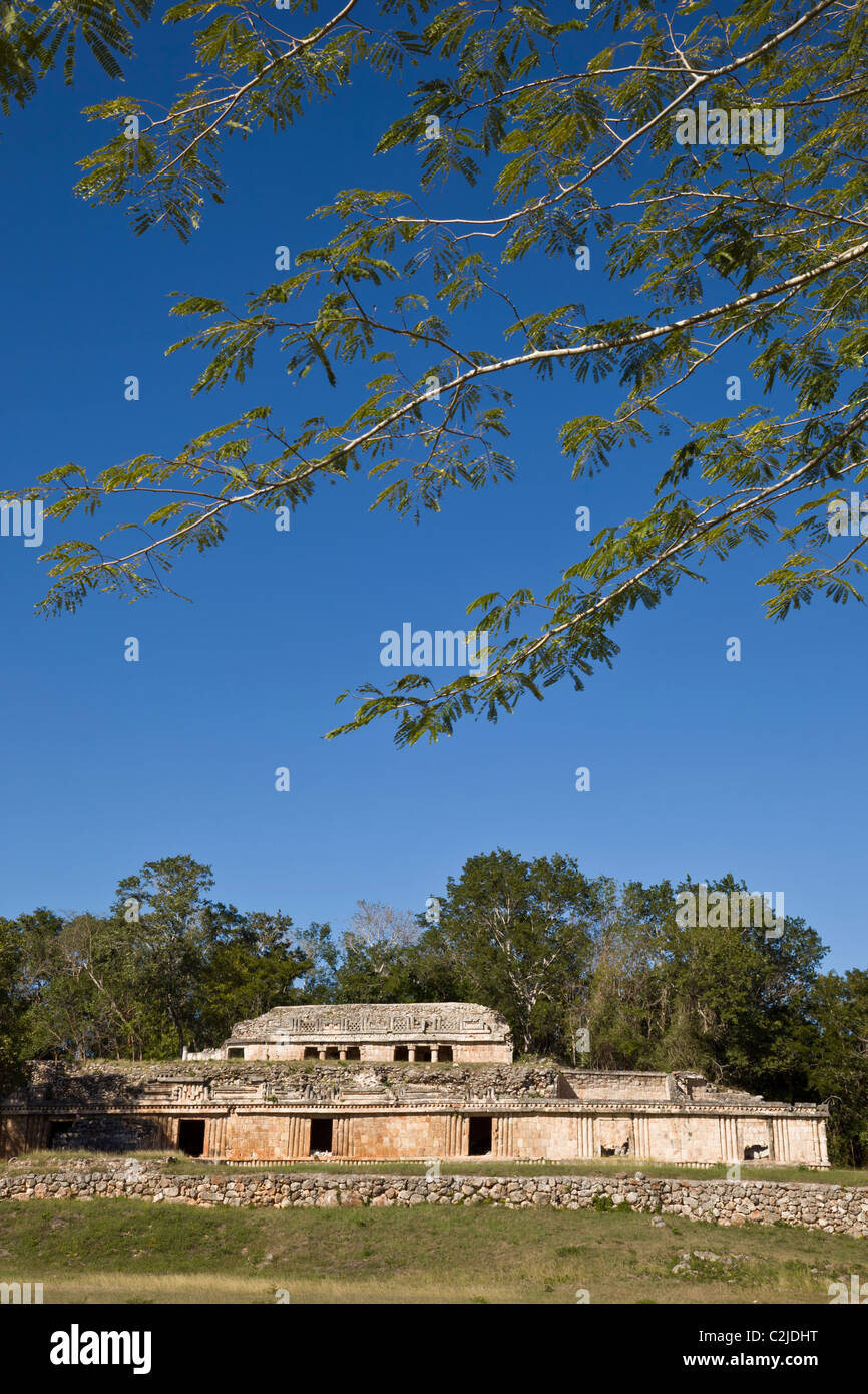 Ornate Palace (El Palacio) at the Maya ruins of Labna along the Puuc ...