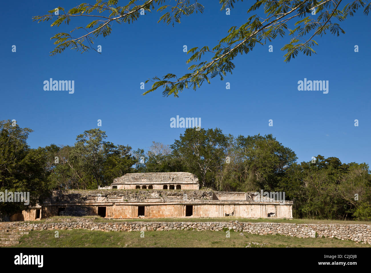 Ornate Palace (El Palacio) at the Maya ruins of Labna along the Puuc ...