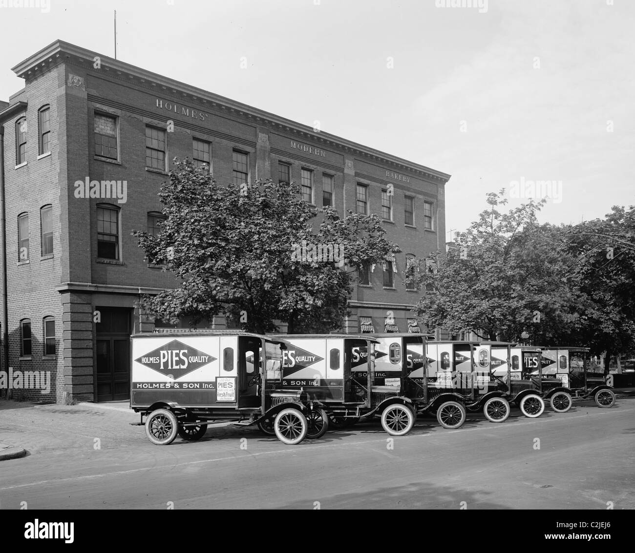 Fleet of Pie Delivery Vehicles Stock Photo - Alamy