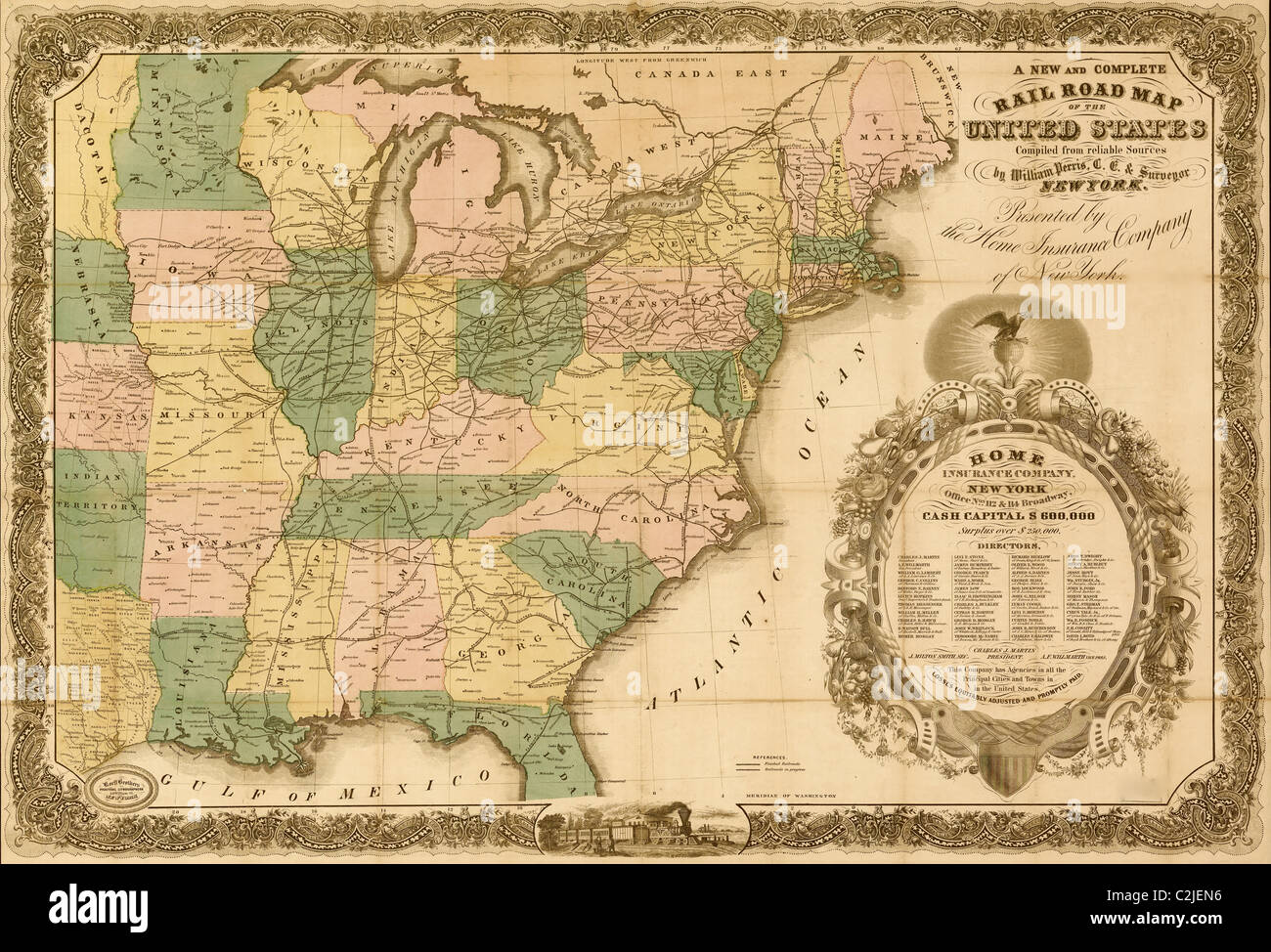 Transcontinental railroad map hi-res stock photography and images - Alamy