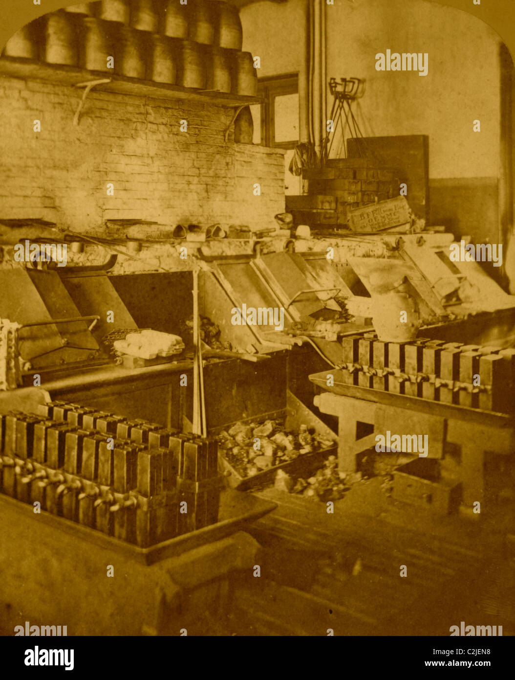 Smelting Gold Room at the Philadelphia Mint Stock Photo - Alamy
