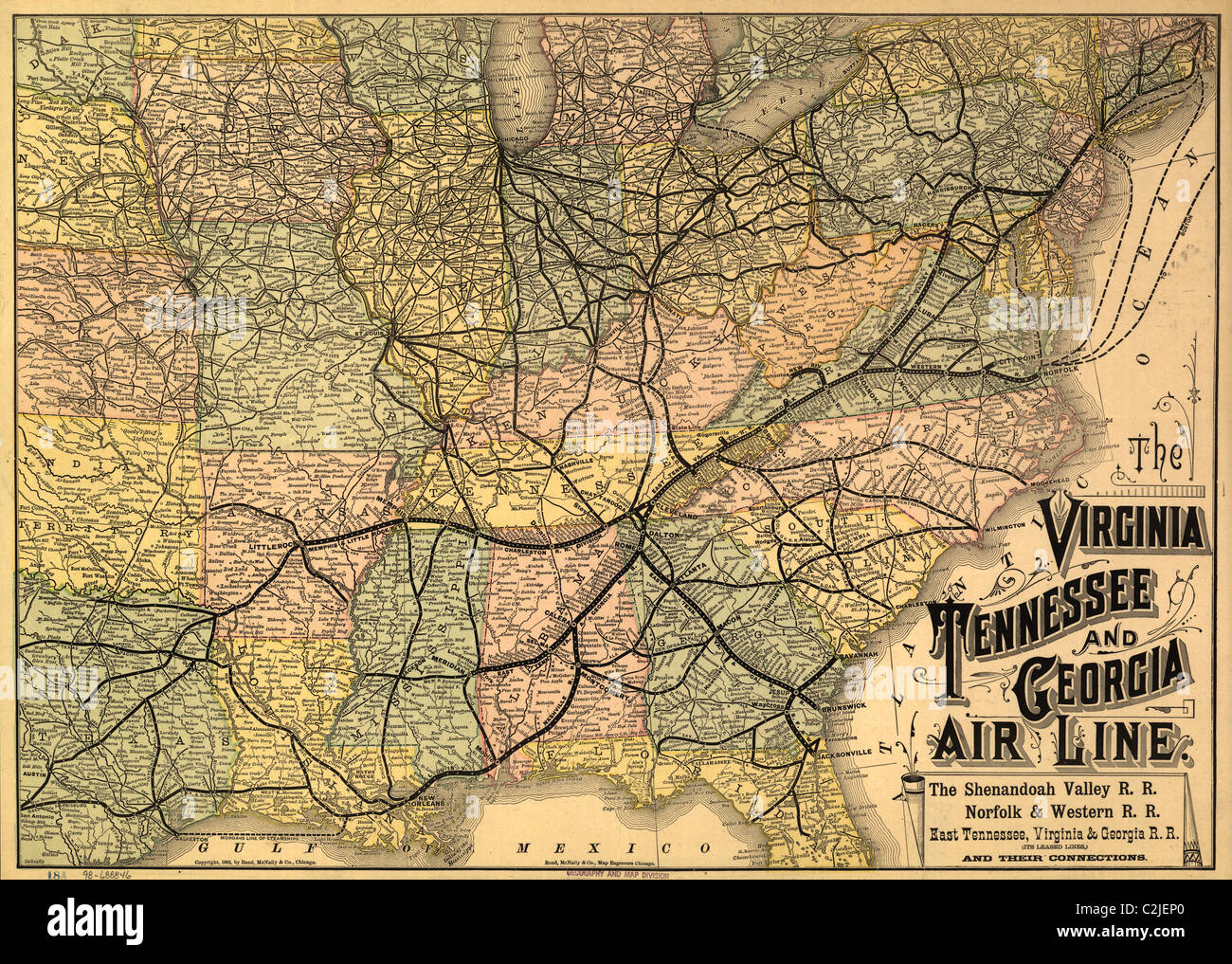 Virginia, Tennessee, and Georgia Air Line - 1882 Stock Photo - Alamy