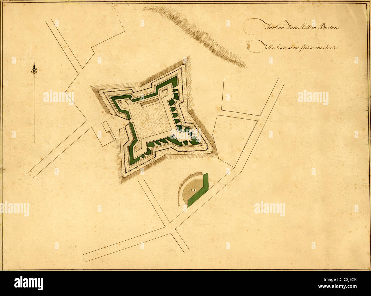 Fort Hill, Boston - 1776 Stock Photo - Alamy