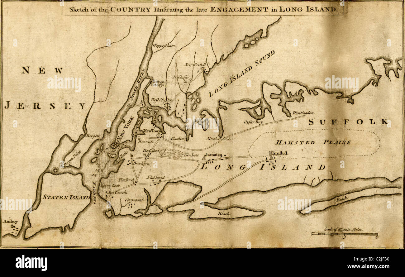 Battle of Long Island - 1776 Stock Photo - Alamy