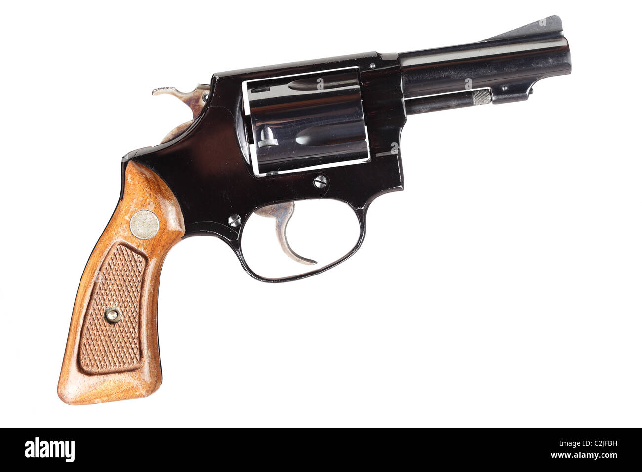 small revolver with signs of use isolated on white Stock Photo - Alamy