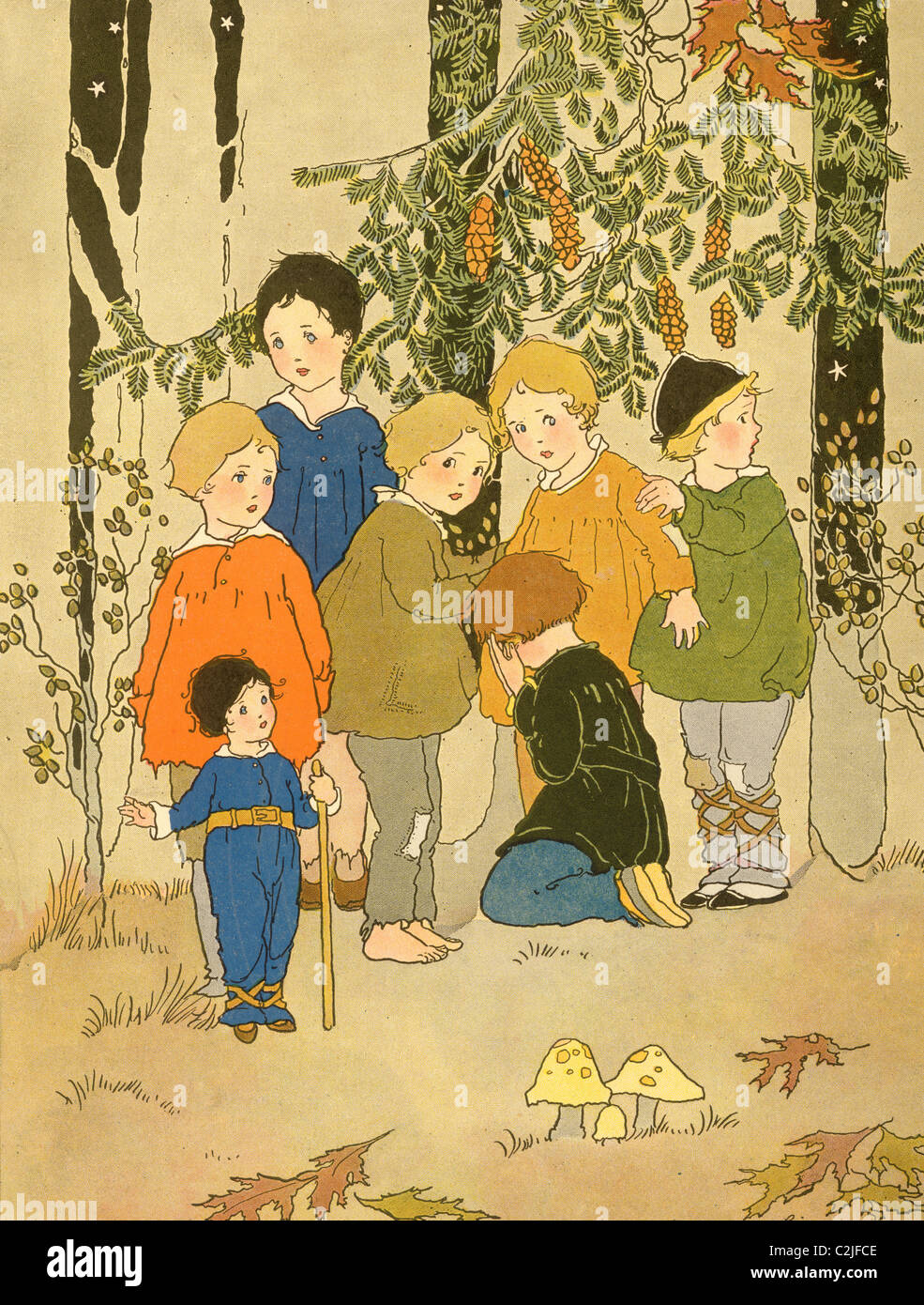 Children in a Pine Forest Stock Photo - Alamy