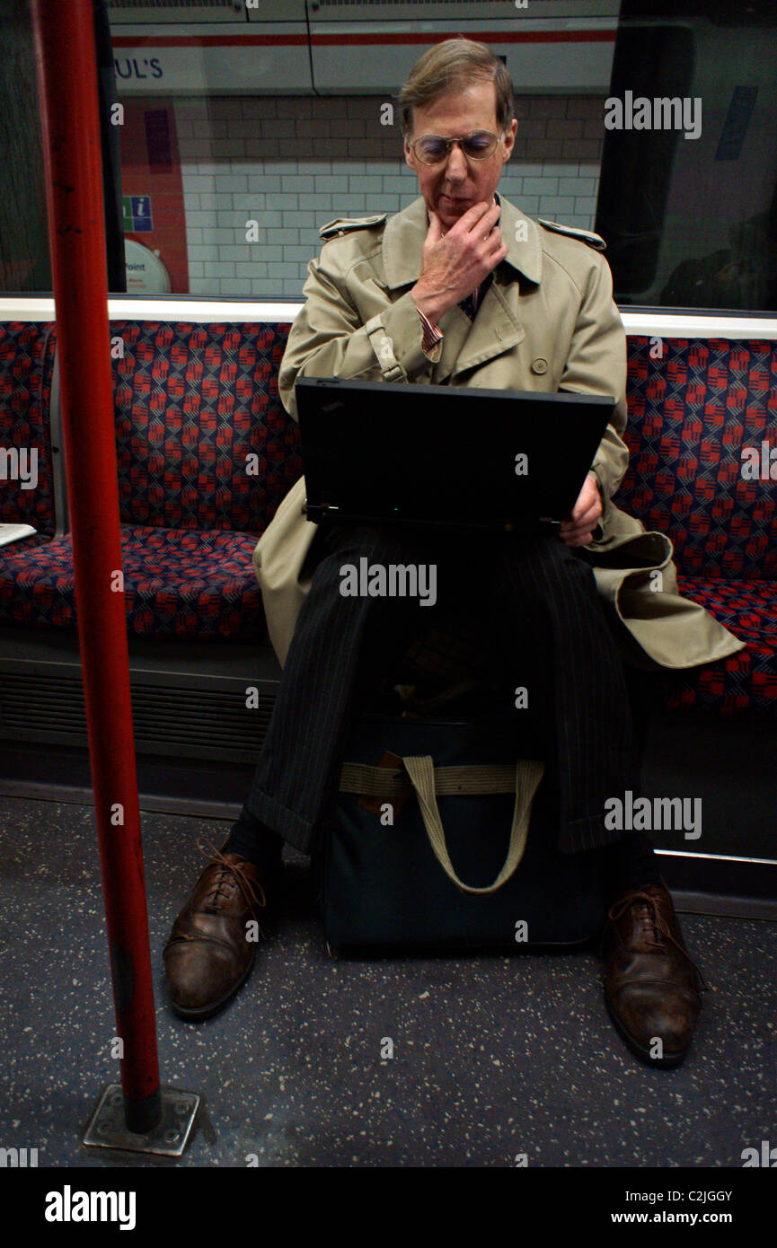 man on the london tube Stock Photo - Alamy