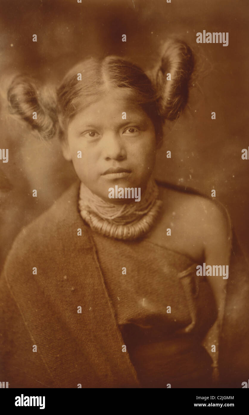 Primitive style of hair dressing--Hopi Stock Photo - Alamy