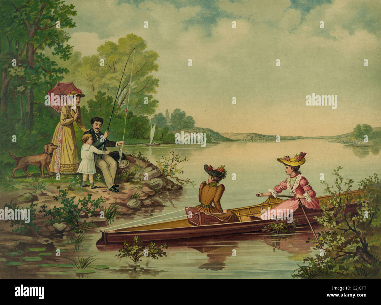 Scene on the Upper Hudson Stock Photo - Alamy