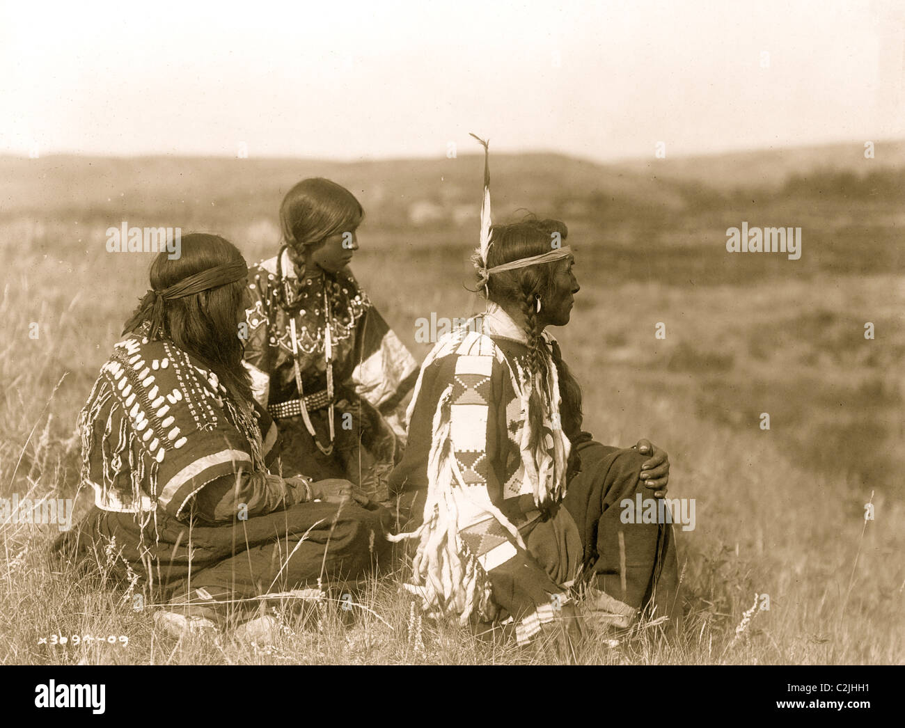 Overlooking the camp--Piegan Stock Photo - Alamy
