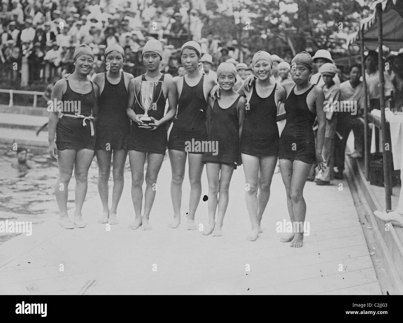 Japanese Girl Swimmers Stock Photo - Alamy