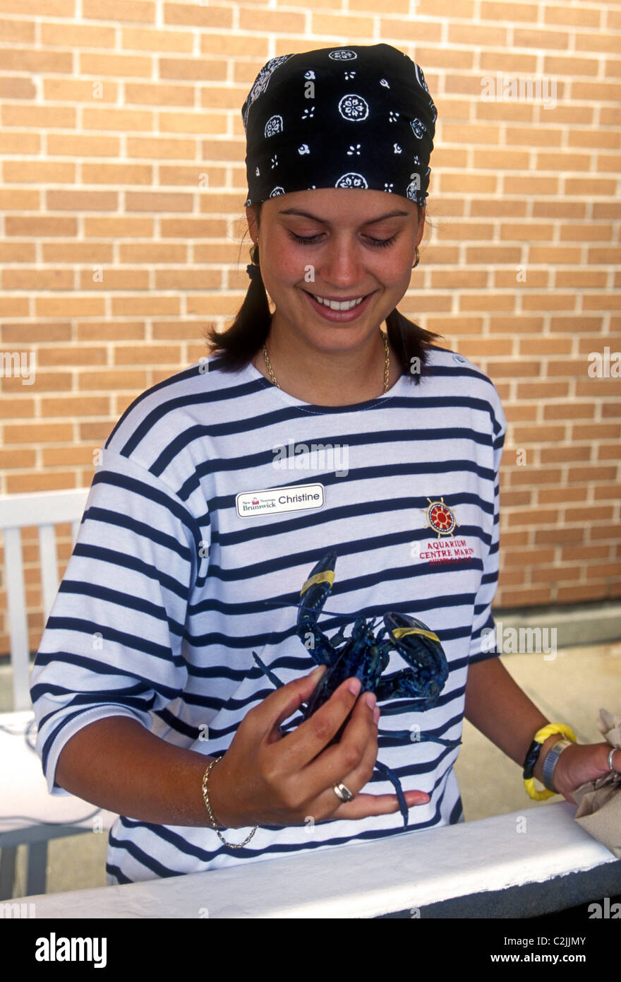 People staff blue lobster Aquarium and Marine Centre town of Shippagan ...