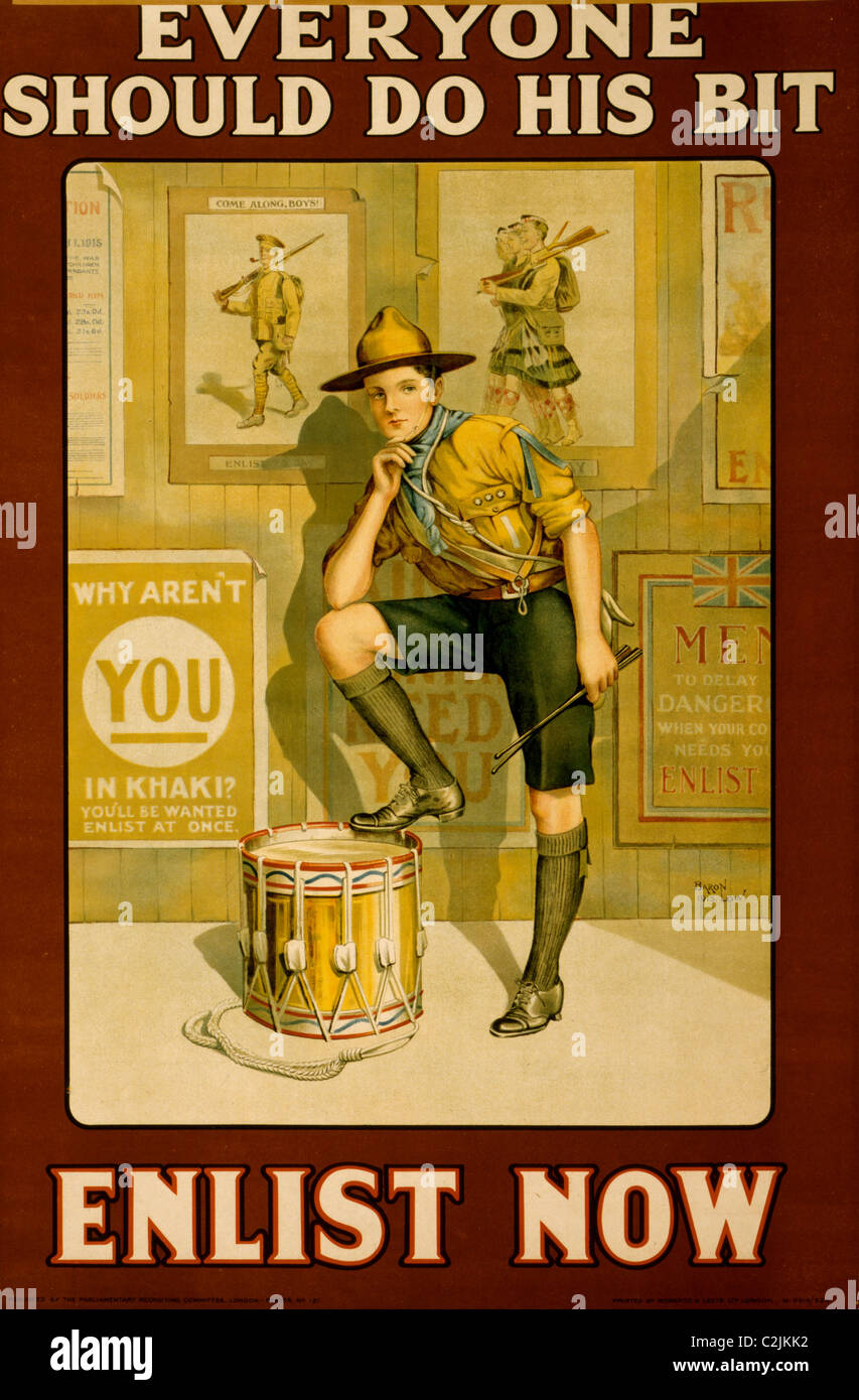 Everyone should do his bit. Enlist now / Baron Low 1915 Stock Photo - Alamy