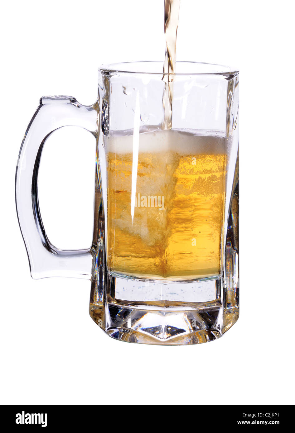 Mug with beer isolated on white background Stock Photo - Alamy