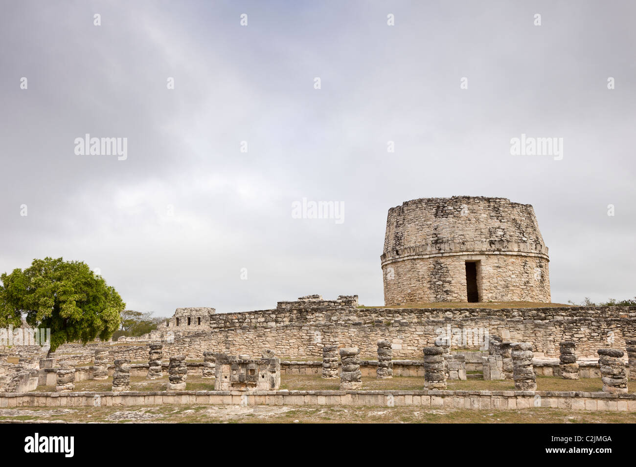 The Round Temple (El Temple Redondo) and The Room of Chac Masks at the ...