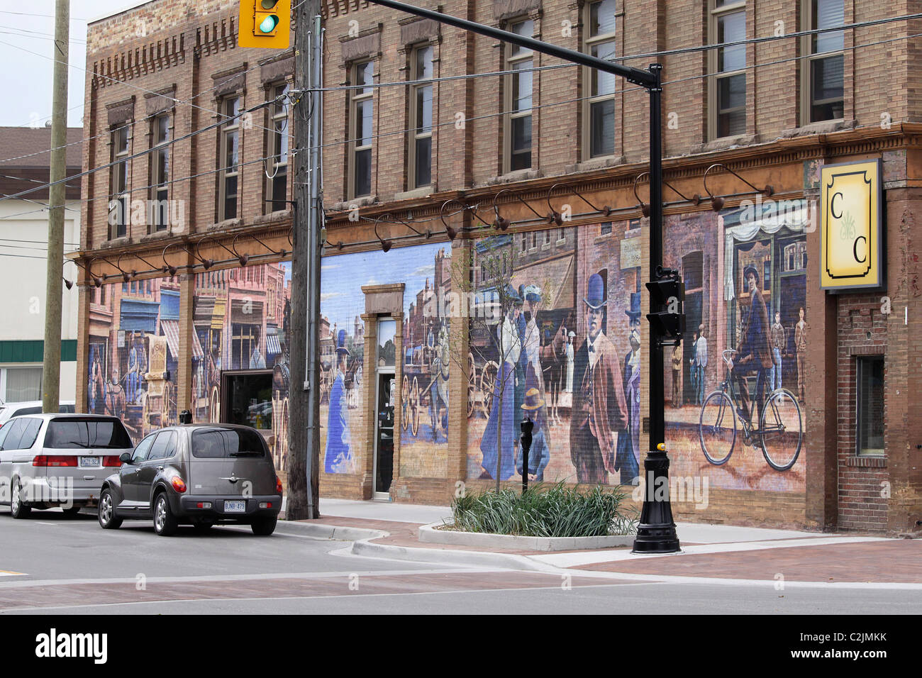 Collingwood Ontario murals on downtown buildings Stock Photo - Alamy