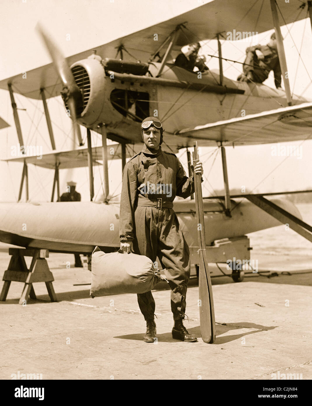 Lt. R.E. Byrd, U.S.N. with rubber life boat, [4/27/25] Stock Photo - Alamy