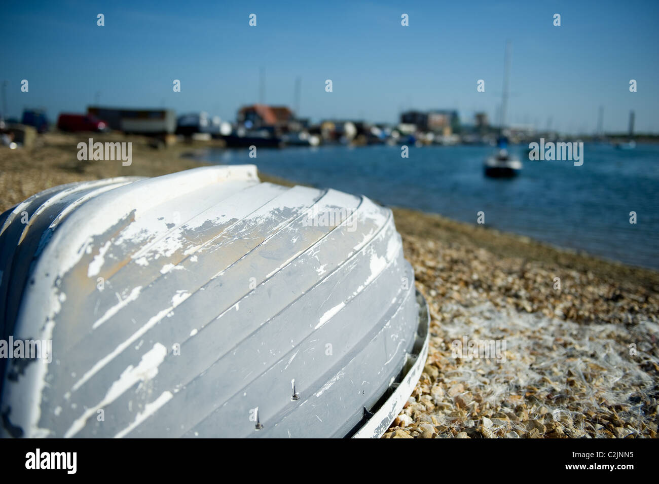Fishing boat landed on beach hi-res stock photography and images - Alamy