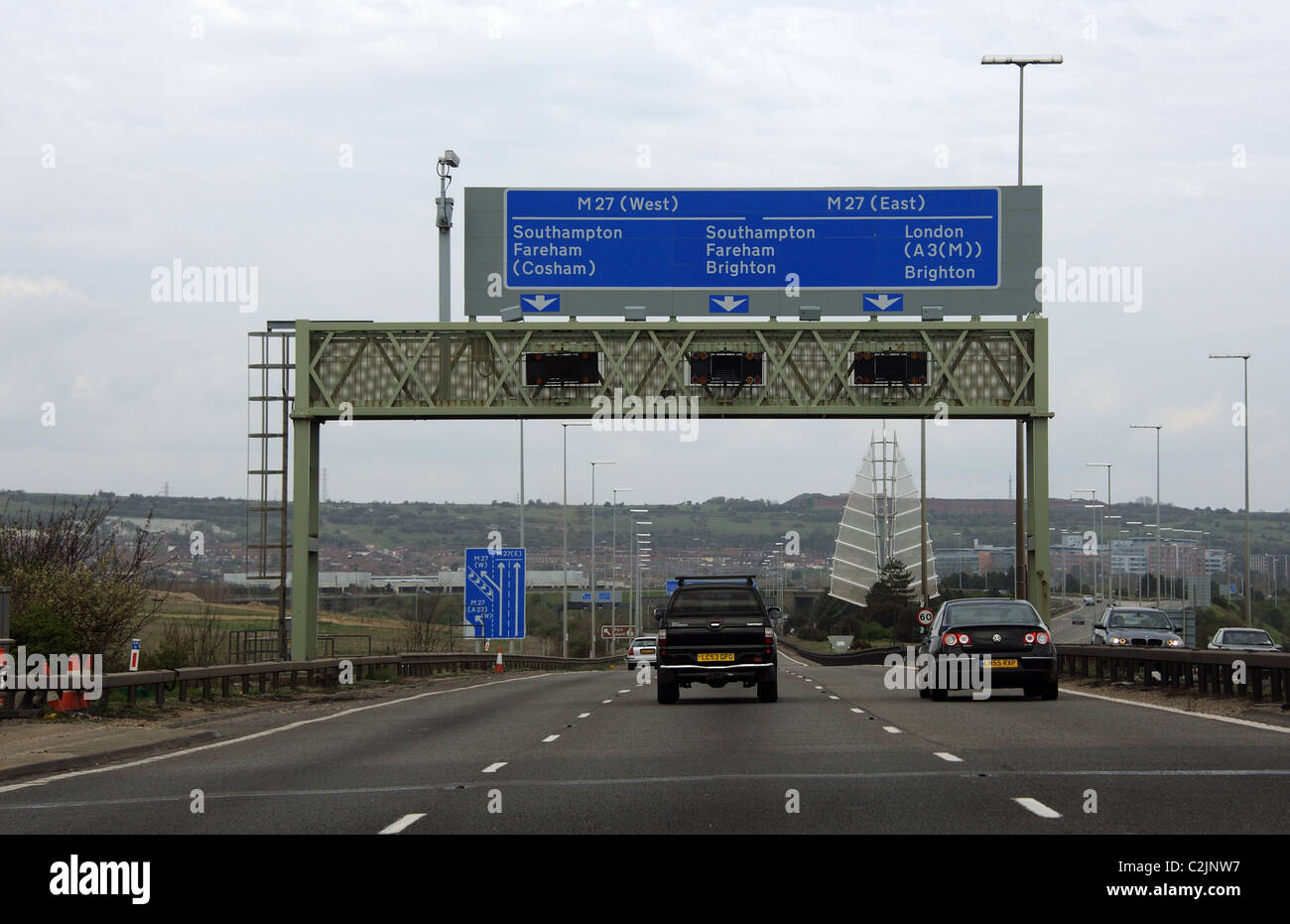 Motorway blue sign three hi-res stock photography and images - Alamy