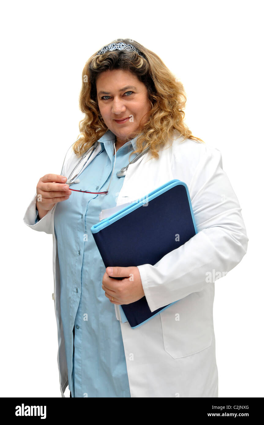 Female doctor isolated in white Stock Photo - Alamy