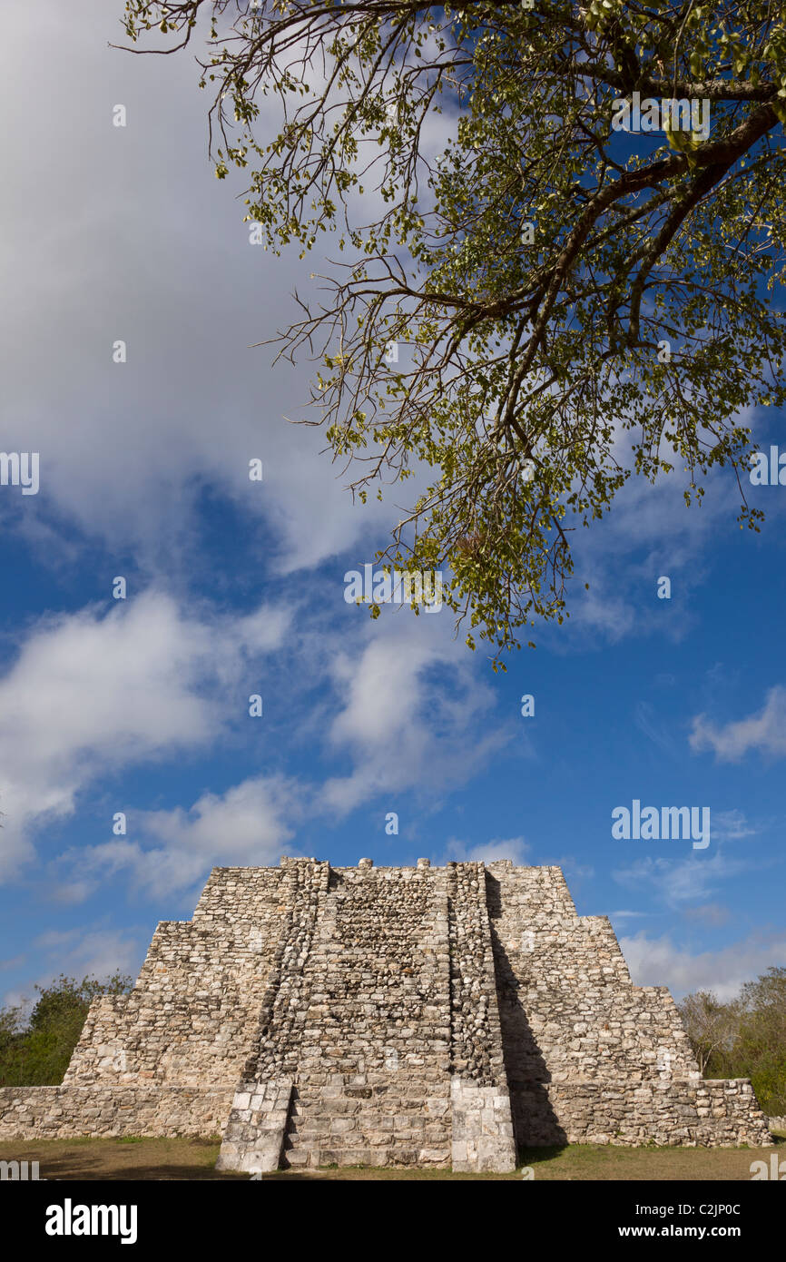 El Crematorio (The Crematorium) pyramid at the Postclassic Maya ruins ...