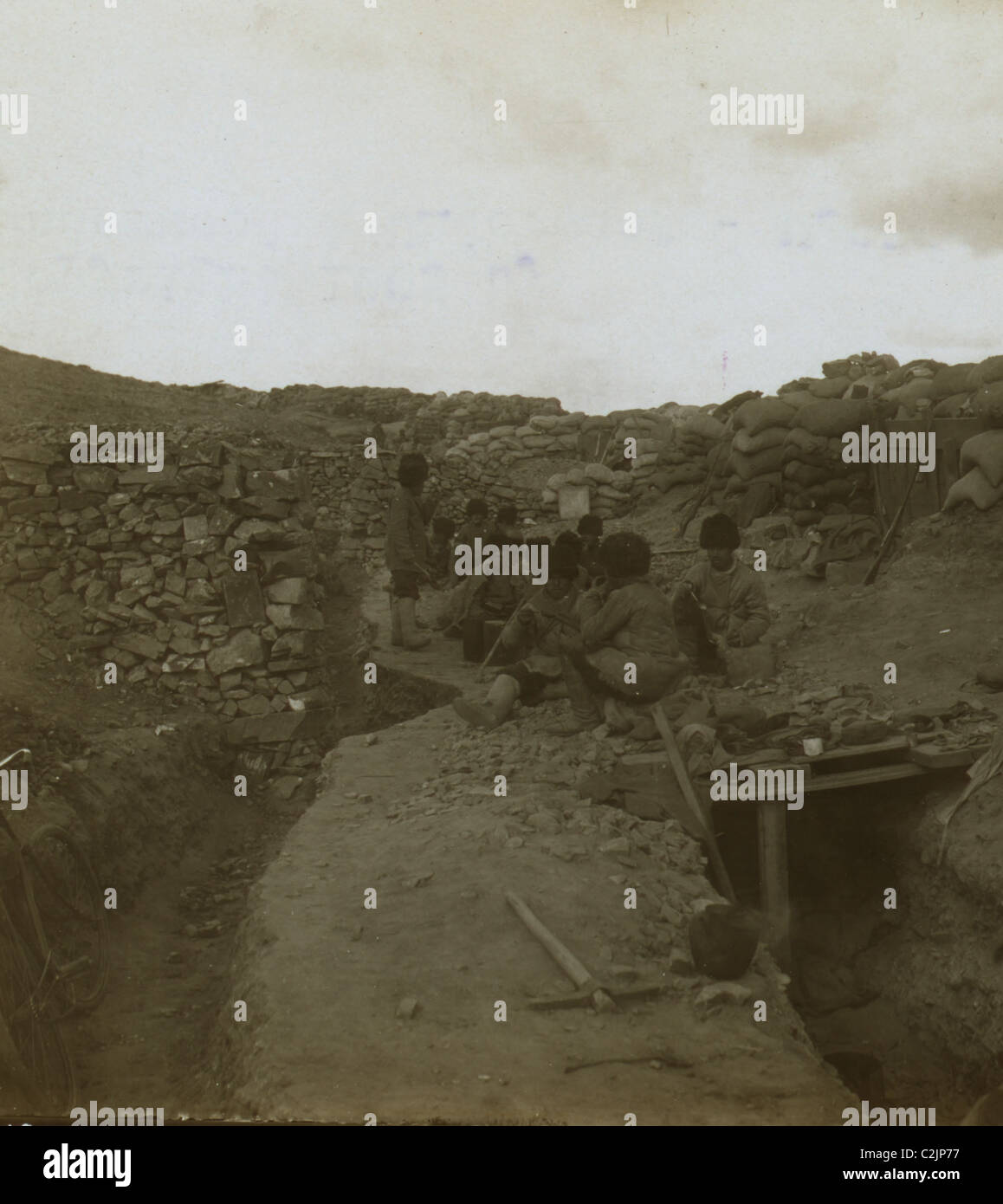 Russian soldiers in a trench hi-res stock photography and images - Alamy