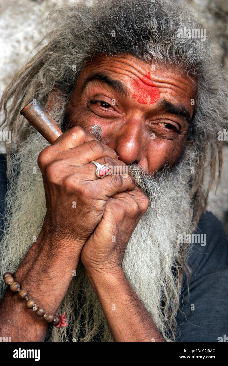 Sadhu Smoking