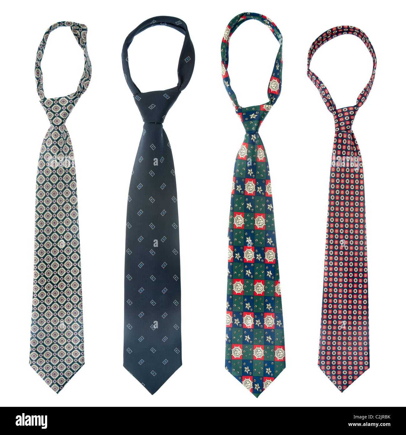 Four ties isolated on white background Stock Photo - Alamy