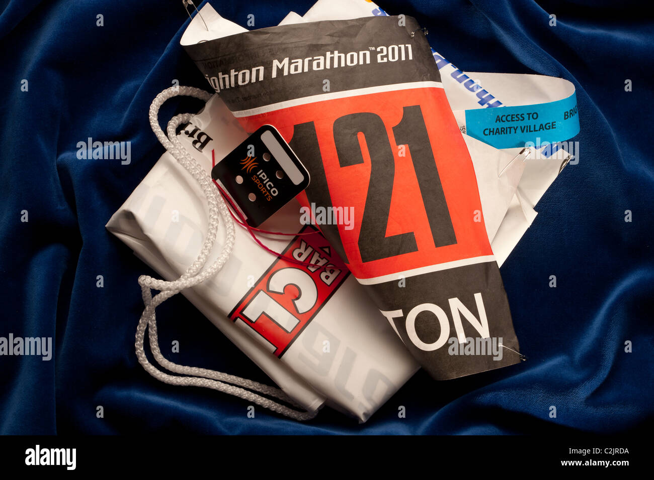 Marathon runner race number timing tag for shoe and clothes bag Stock ...