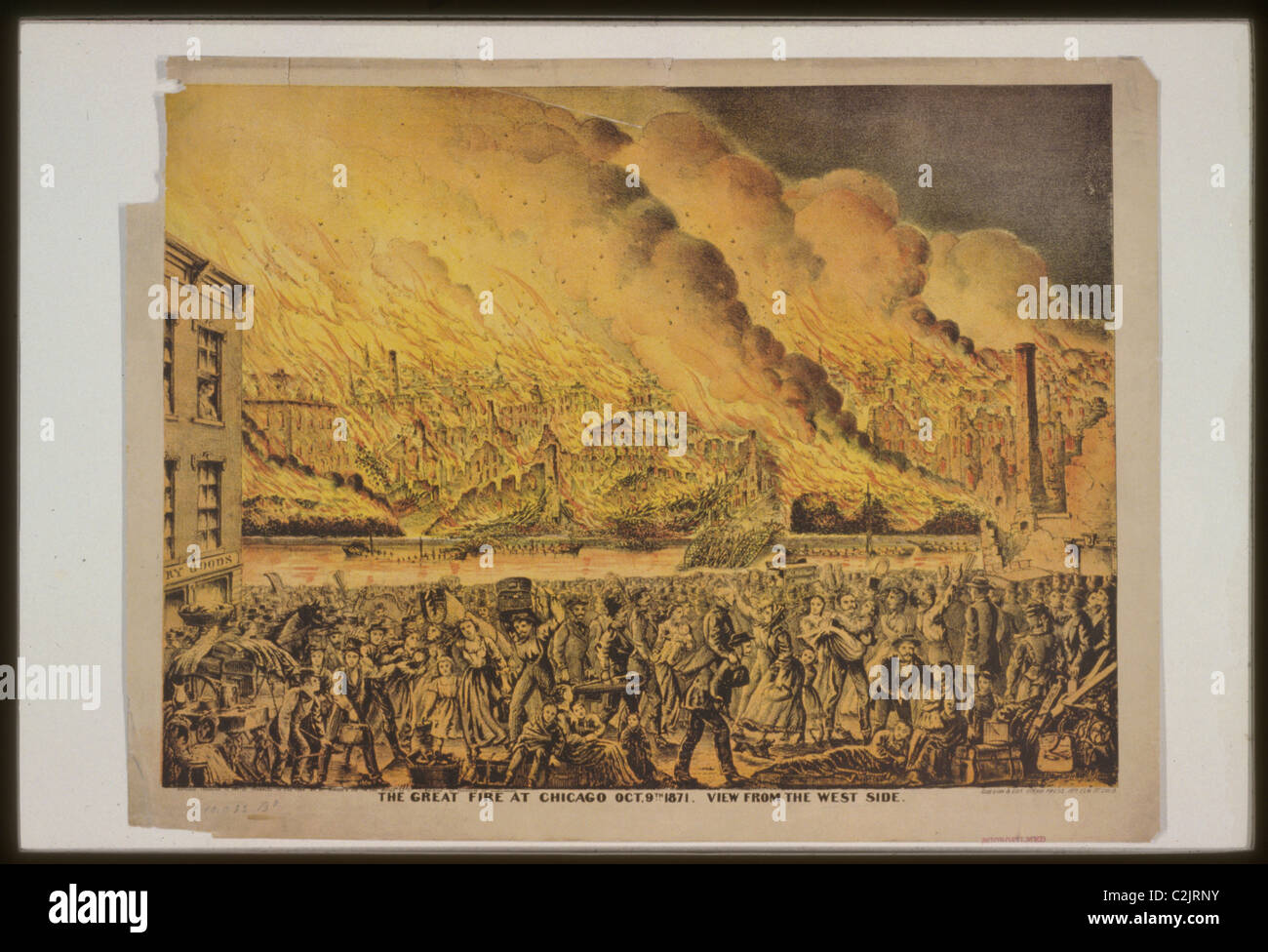 The Great fire at Chicago Oct. 9th 1871. View from the west side Stock ...