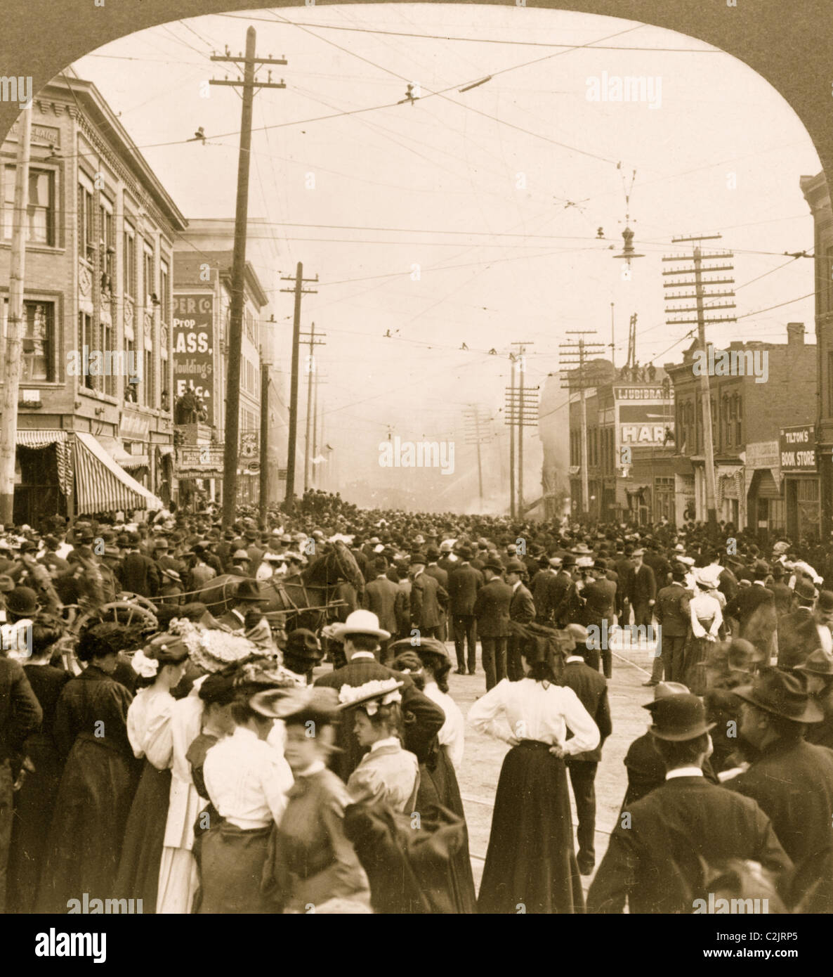 Broadway and Montana Sts. of Butte, Montana, during great September ...