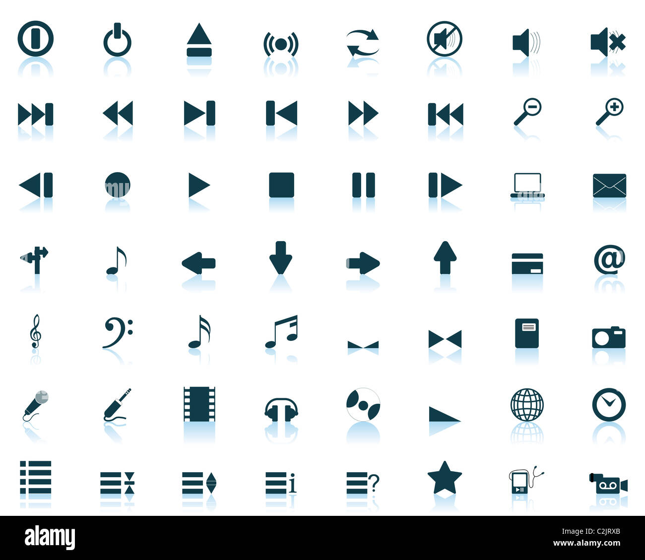 Vector collection of different music themes icons Stock Photo - Alamy