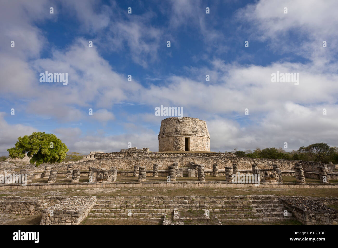 The Round Temple (El Temple Redondo) and The Room of Chac Masks at the ...