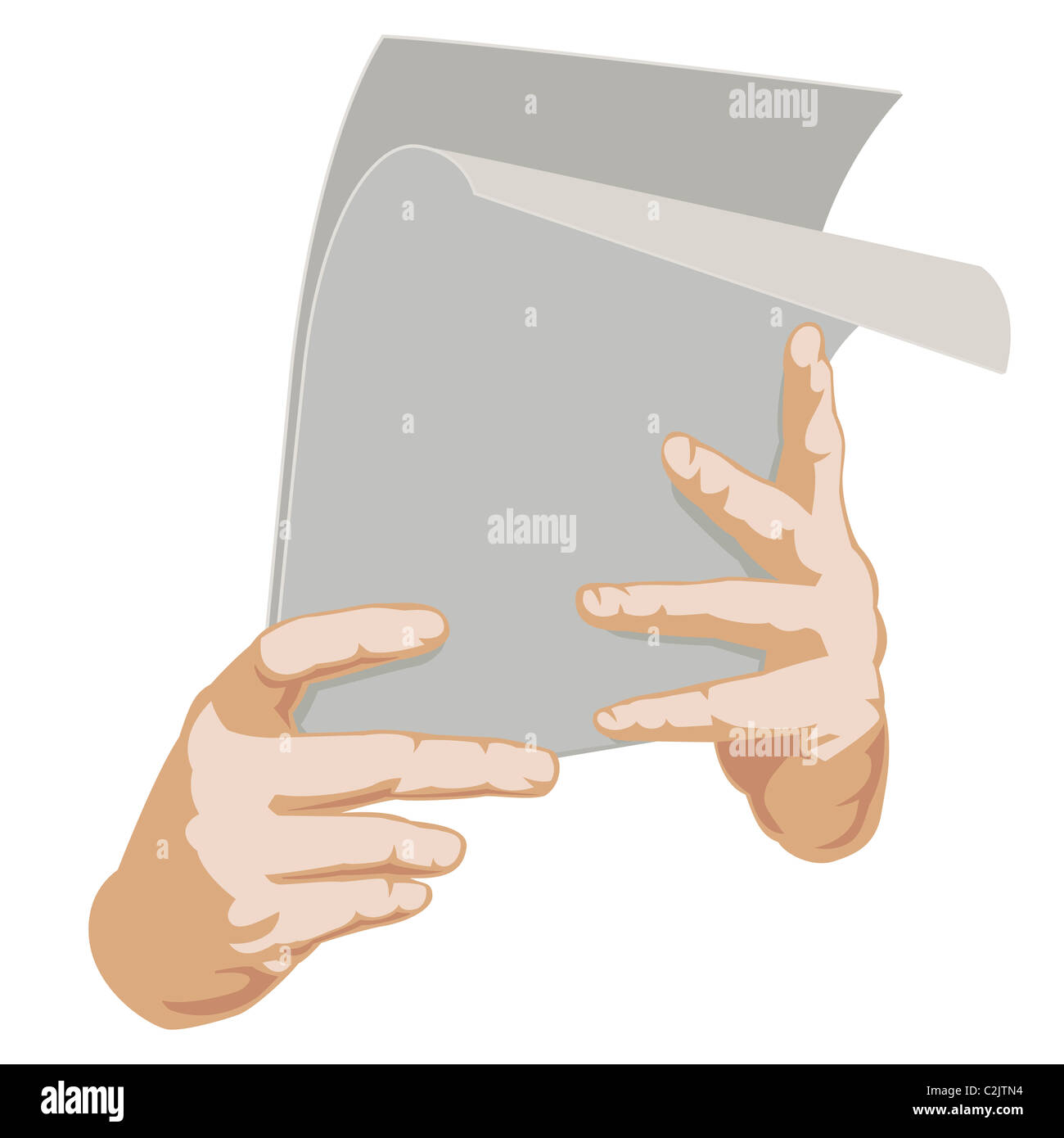 Human hands holding blank paper Cut Out Stock Images & Pictures - Alamy