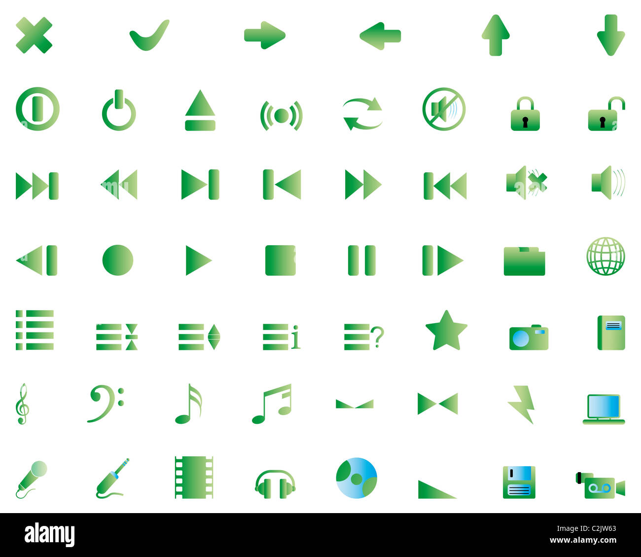 Vector collection of different music themes icons Stock Photo - Alamy