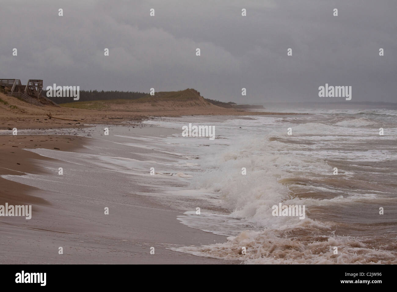 Breakers and windswept beach on Cavendish Dunes trail, Prince Edward ...