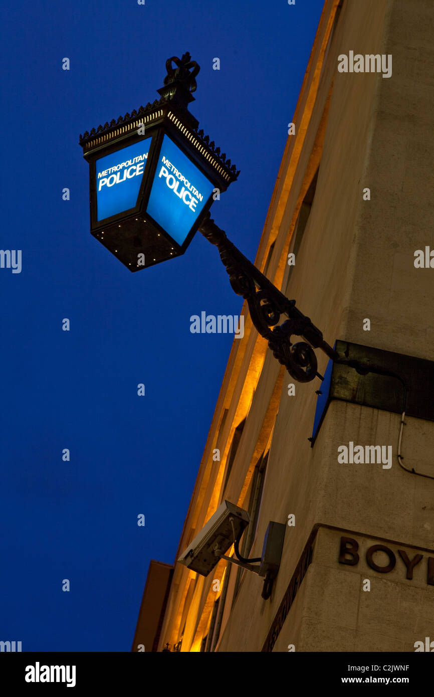 A traditional Police sign above the Saville Row Police Station in ...