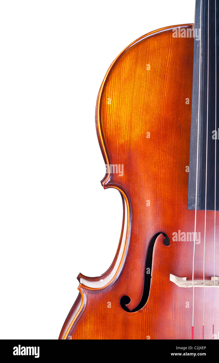 Closeup of a classic cello isolated on white background Stock Photo - Alamy