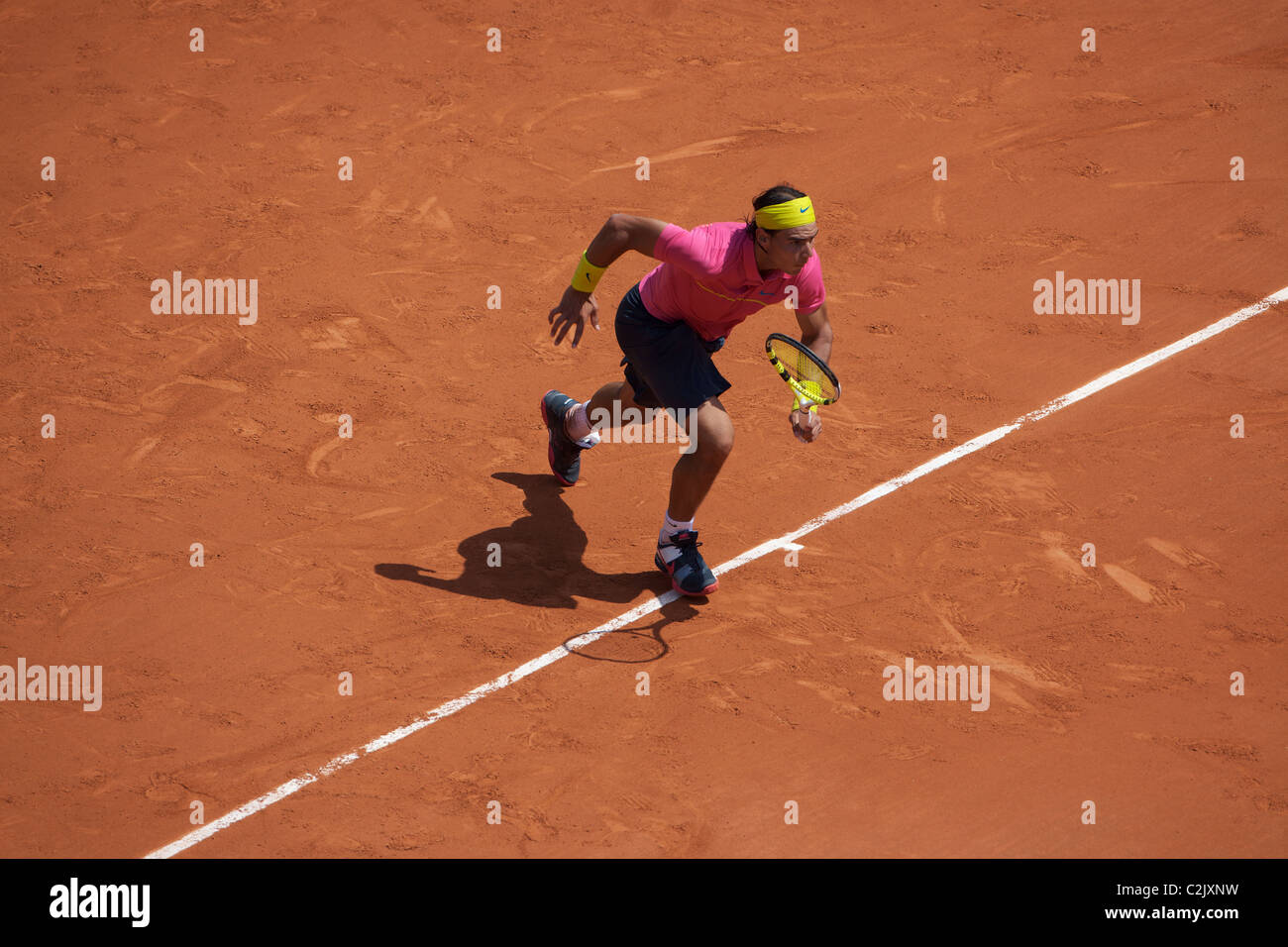 Tennis player rafael nadal in the stands hi-res stock photography and ...